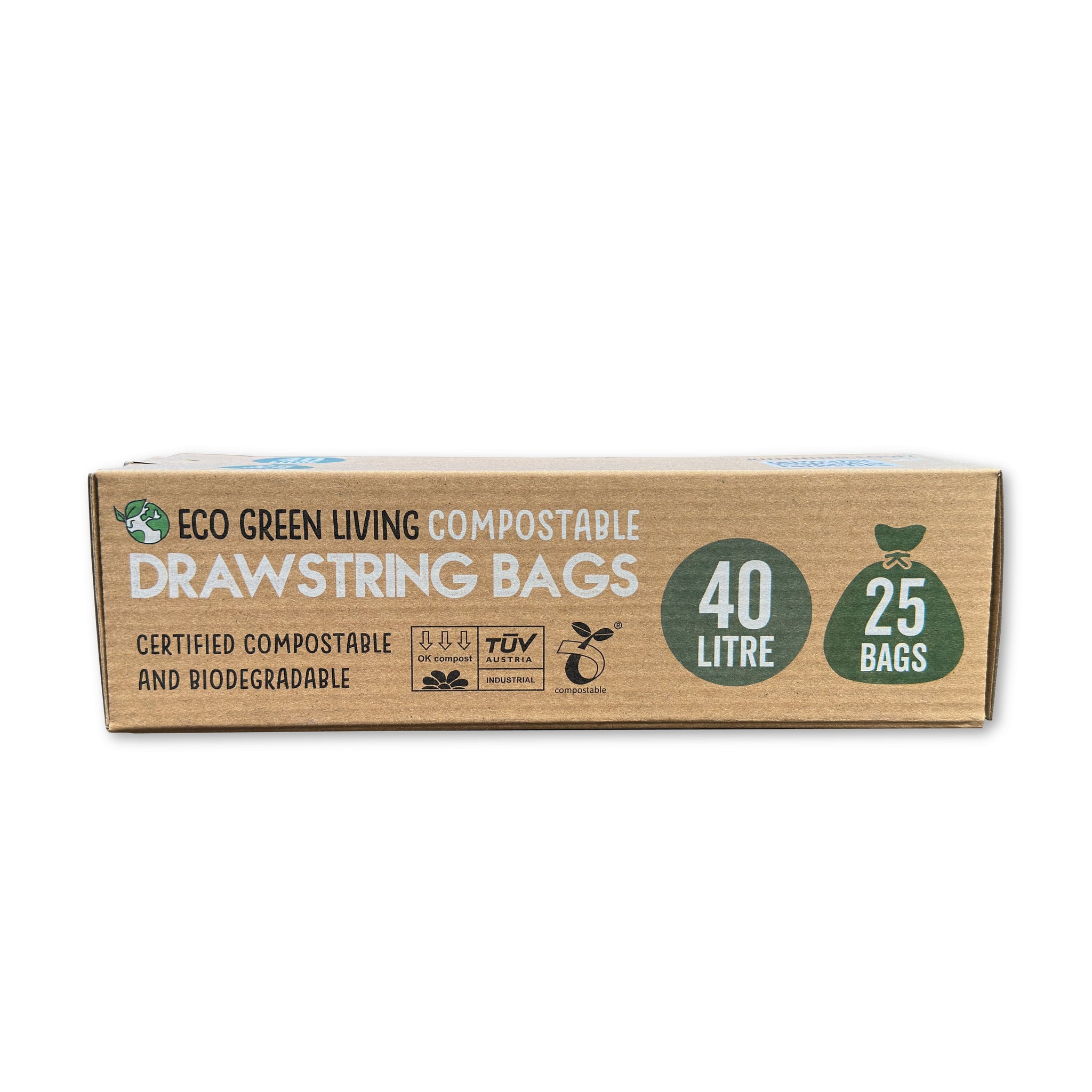 Compostable Drawstring Bin Bags | 40 Litre (25 bags) – EcoGreenLiving